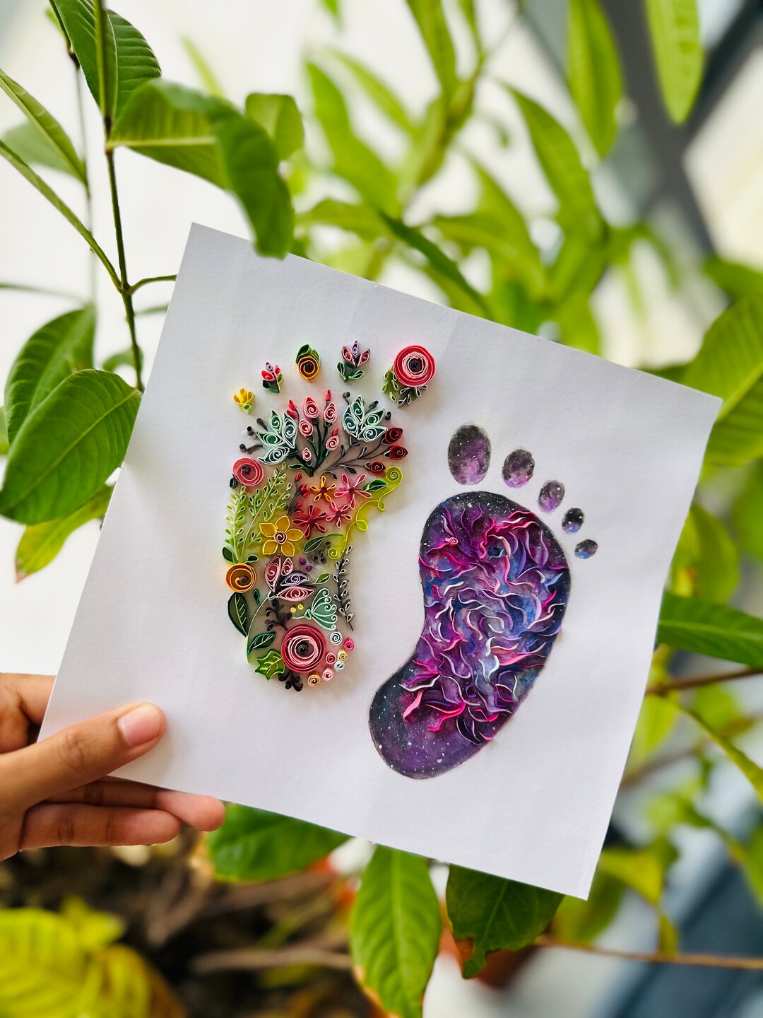 Welcome Little Baby, Paper Quilling, Baby Card, Paper Quilled Wall Art ...