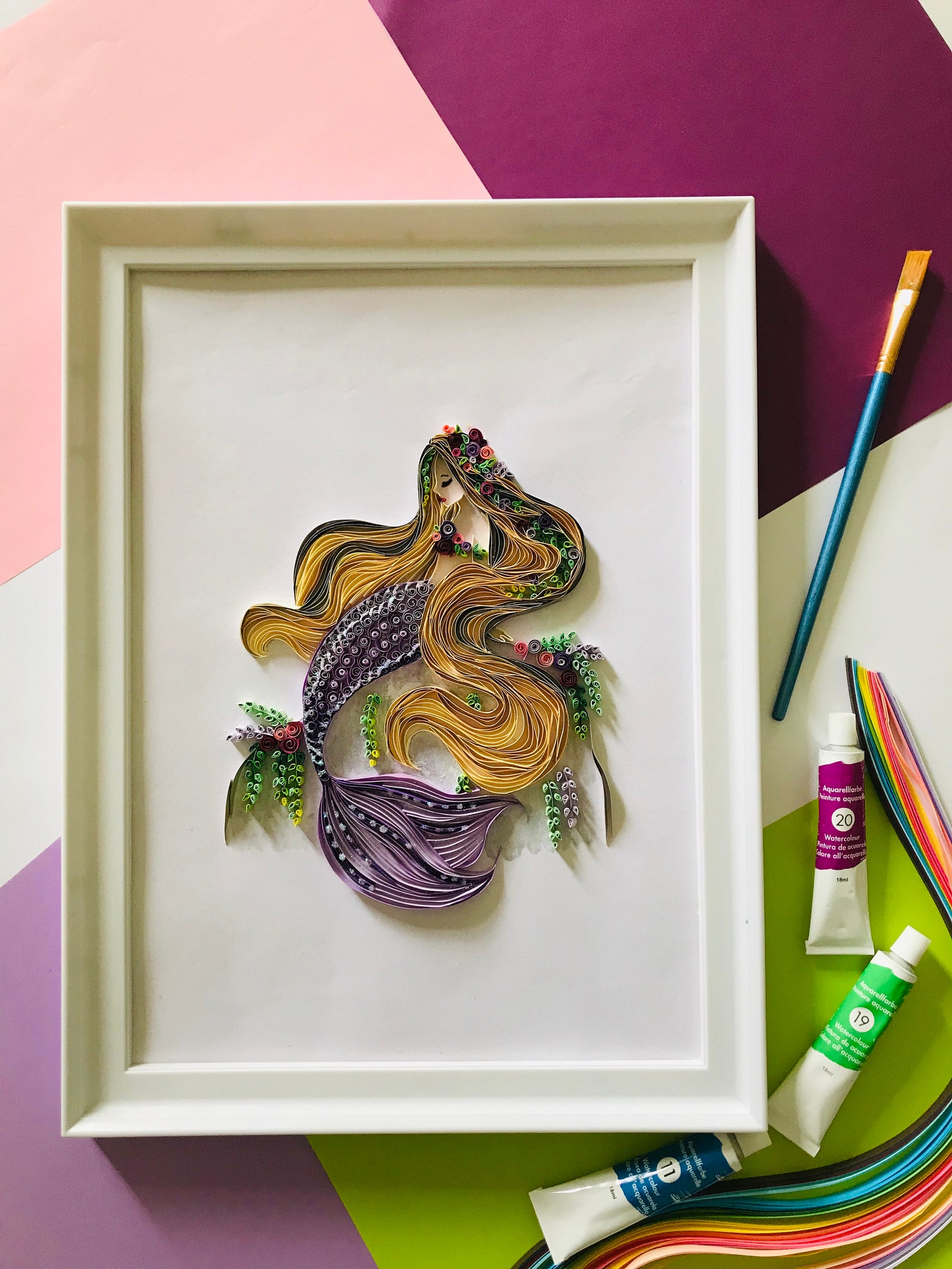 Quilling Paper Wall Art Paper Art Mermaid Home Decor Wall - Etsy