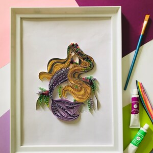 Quilling Paper Wall Art, Paper Art, Mermaid, Home Decor, Wall Decor ...