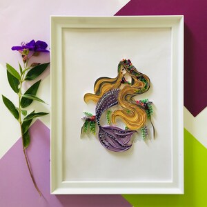 Quilling Paper Wall Art, Paper Art, Mermaid, Home Decor, Wall Decor ...