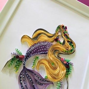 Quilling Paper Wall Art, Paper Art, Mermaid, Home Decor, Wall Decor ...