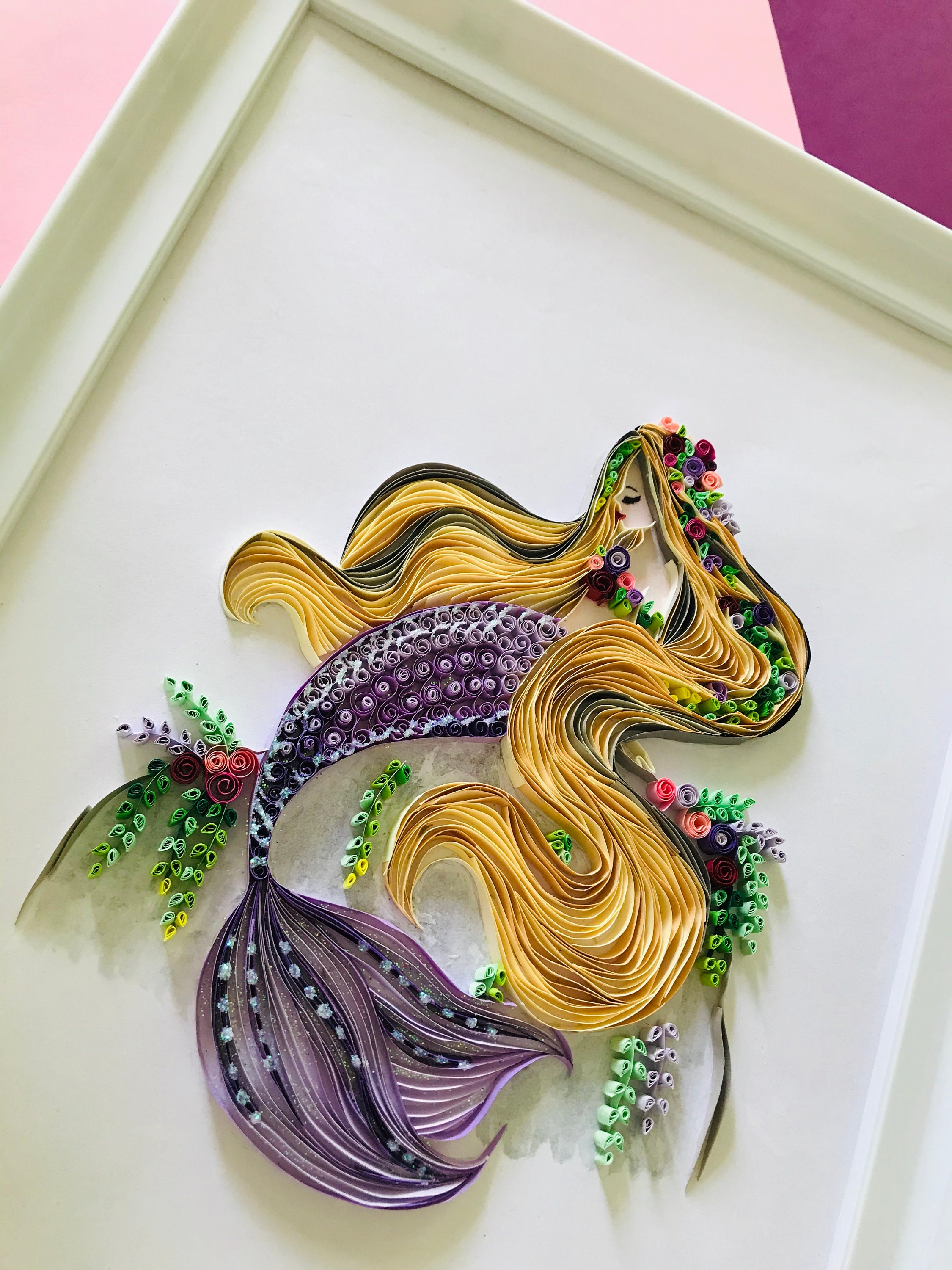 Quilling Paper Wall Art Paper Art Mermaid Home Decor Wall - Etsy