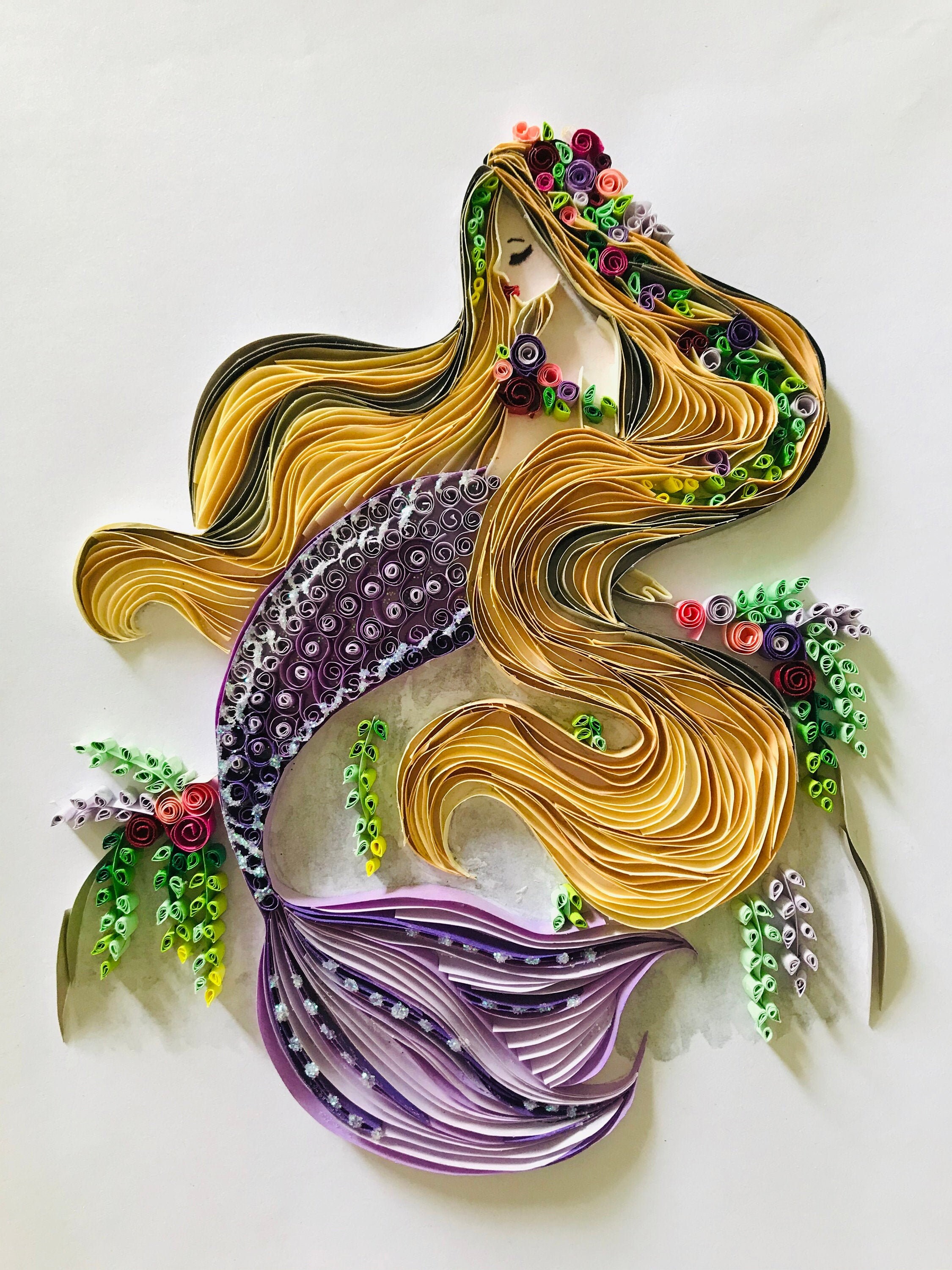 Quilling Paper Wall Art, Paper Art, Mermaid, Home Decor, Wall Decor ...