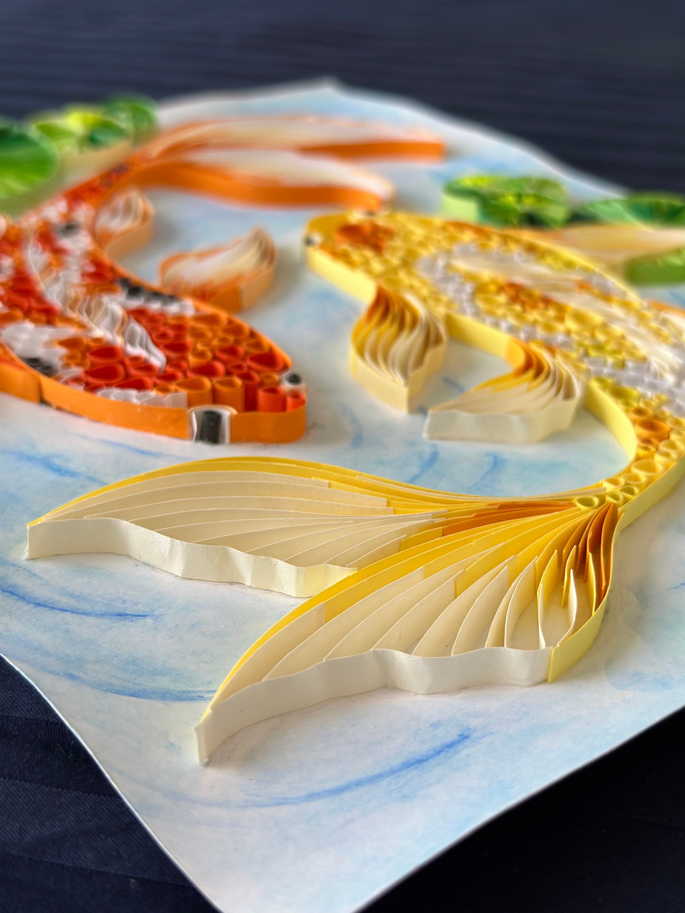 Koi Fish Art, Quilling Paper Wall Art, Paper Art, Handmade, Gifts for ...