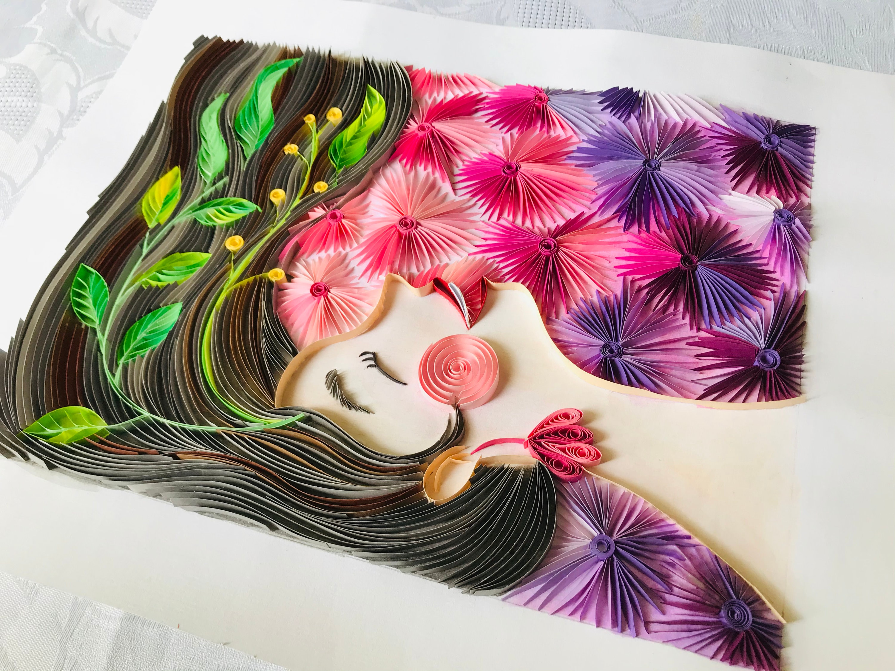 Happy Girl Quilling Paper Art – Handmade Wall Decor - Etsy
