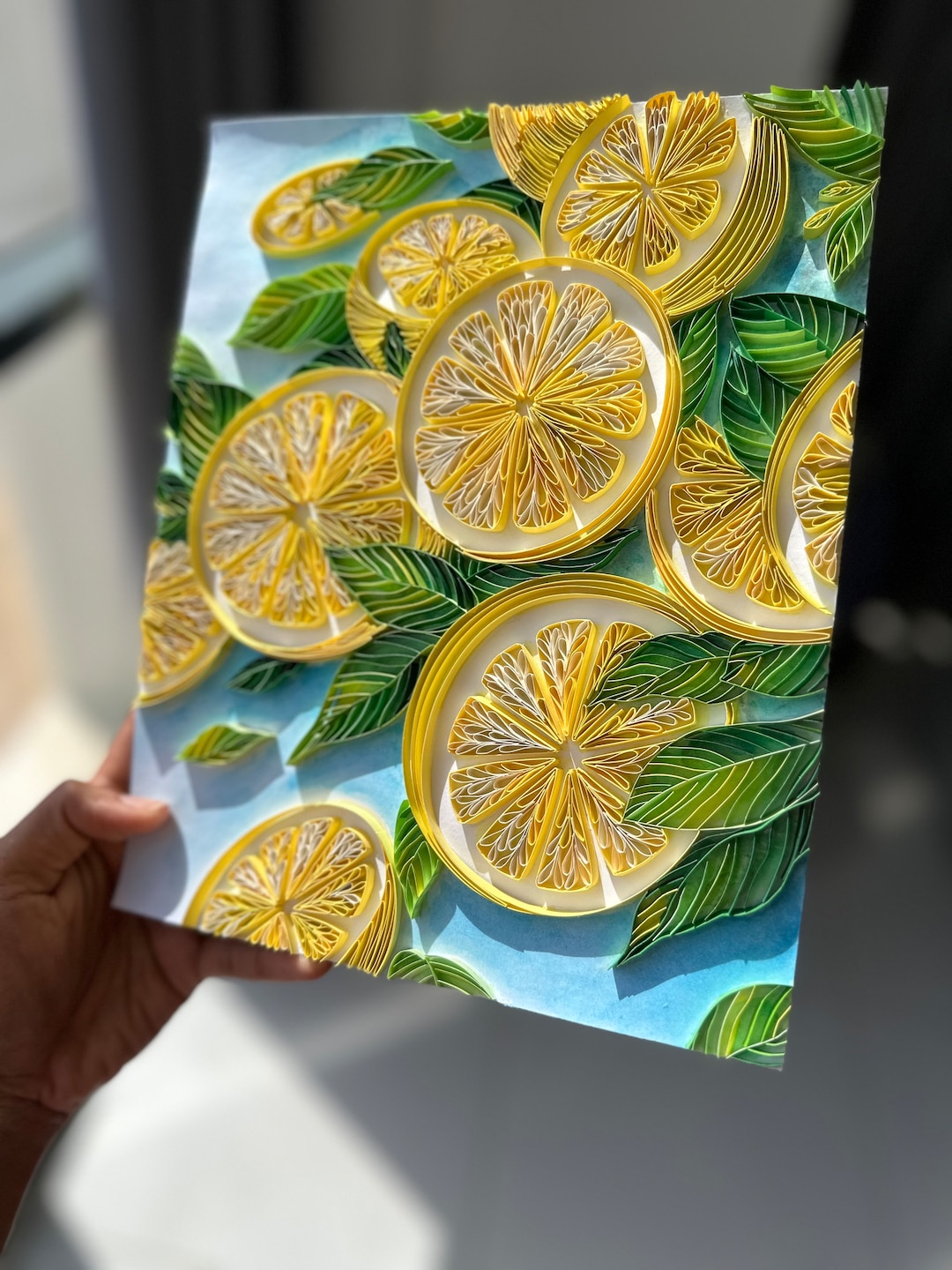 Fruit Art, Lemon, Quilling Paper Wall Art, Paper Art, Paper Craft, Gift ...