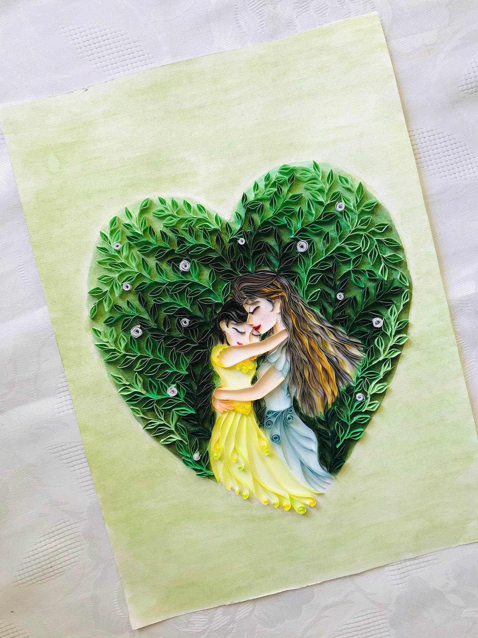 Sisters Love Quilling Paper Wall Art Paper Art Handmade - Etsy
