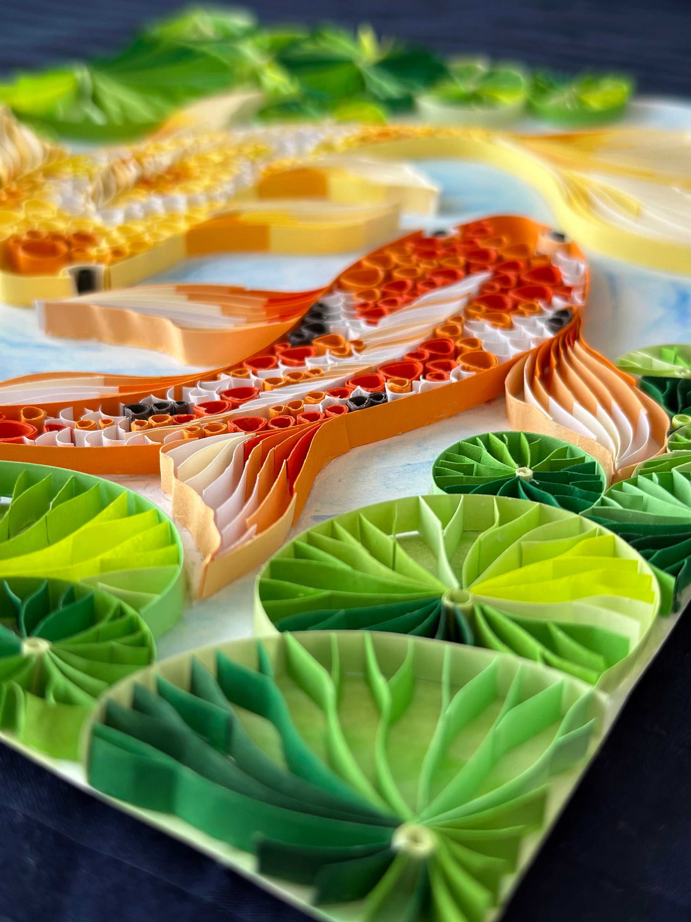 Koi Fish Art Quilling Paper Wall Art Paper Art Handmade - Etsy