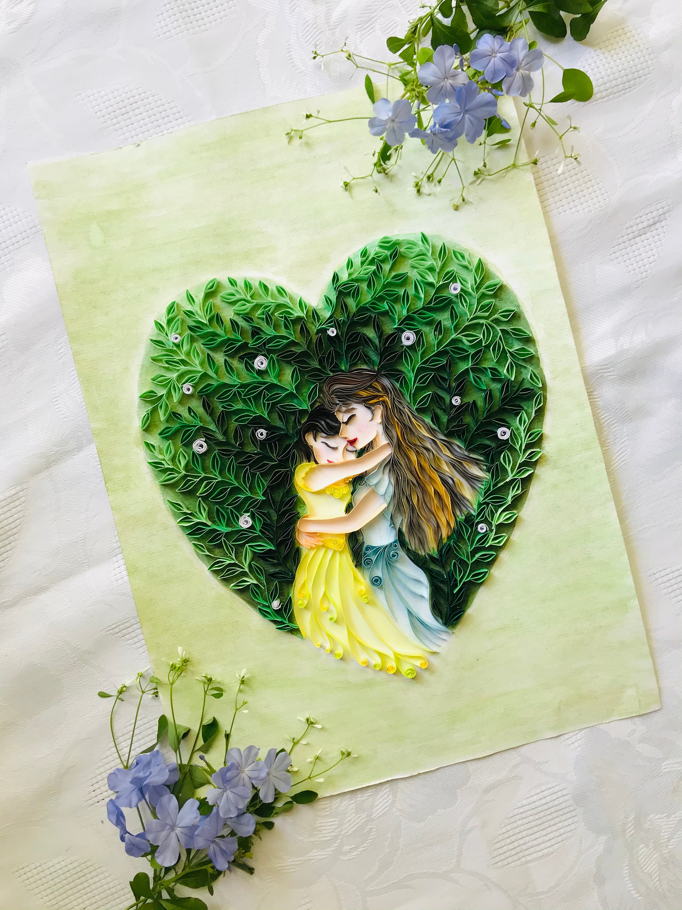 Sisters Love Quilling Paper Wall Art Paper Art Handmade - Etsy