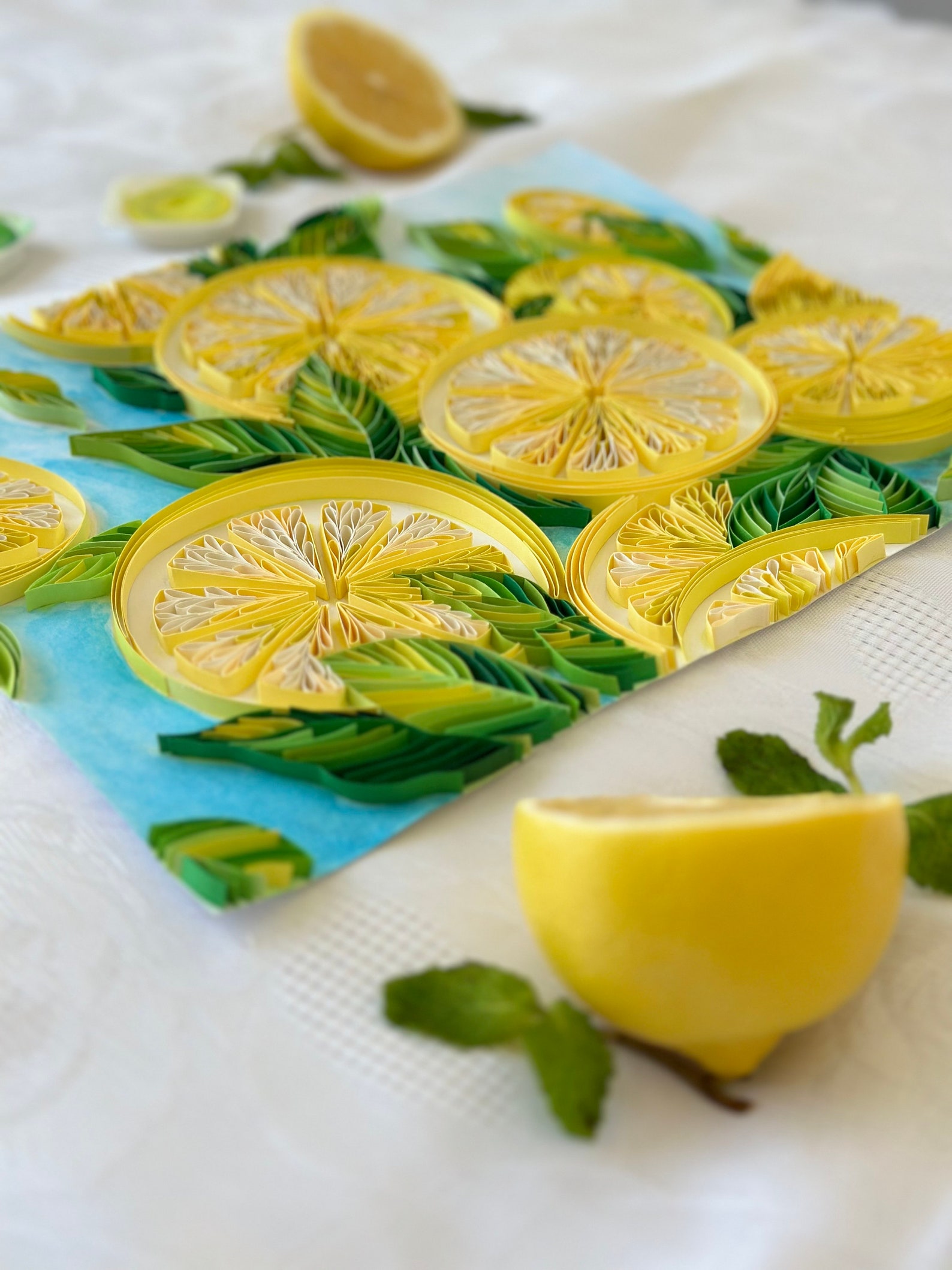 Fruit Art, Lemon, Quilling Paper Wall Art, Paper Art, Paper Craft, Gift ...