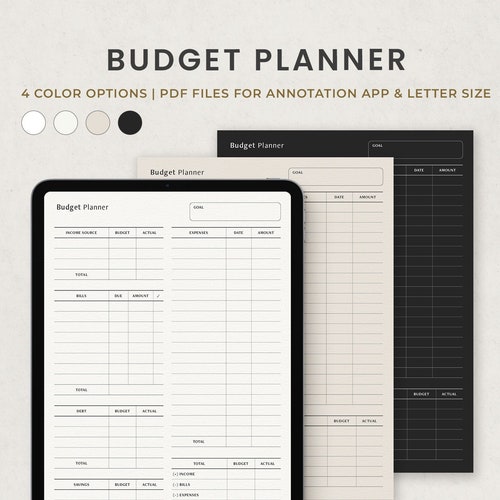 Monthly Expenses Bill Tracker Budget Digital Planner | Etsy