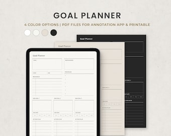 Goal Digital Planner, Goal Setting, Life Productivity Planner Template ...