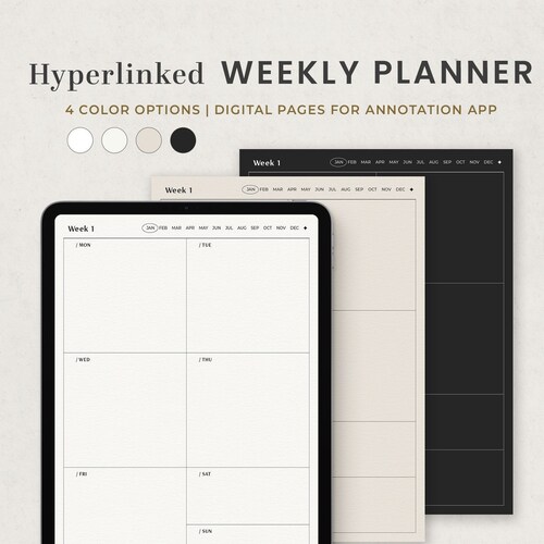 Monthly Planner Undated Digital Planner Template for Goodnotes - Etsy