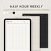 Half Hour Weekly Schedule, Study Digital Planner Template for Goodnotes ...