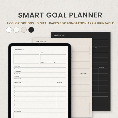 SMART Goal Planner Goal Setting Digital Planner Template for - Etsy