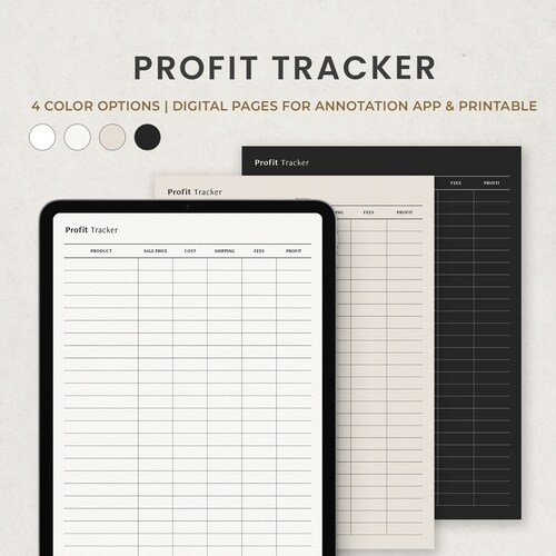 Profit and Loss Tracker Profit Planner Sales Tracker Digital - Etsy