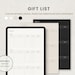 Gift List Planner, Event Gift Tracker, Monthly Yearly Guest Gift ...