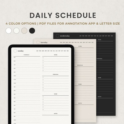 Daily Planner Landscape Digital Template for Goodnotes on - Etsy