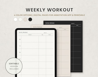 Weekly Workout Planner, Fitness Tracker, Health Digital Planner ...
