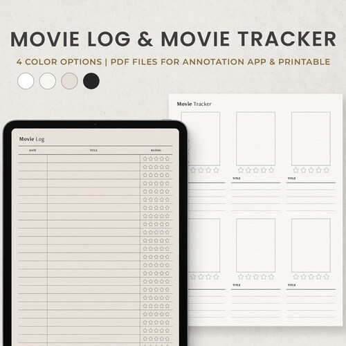 Movie Review and Movie Journal Digital Planner Template for - Etsy