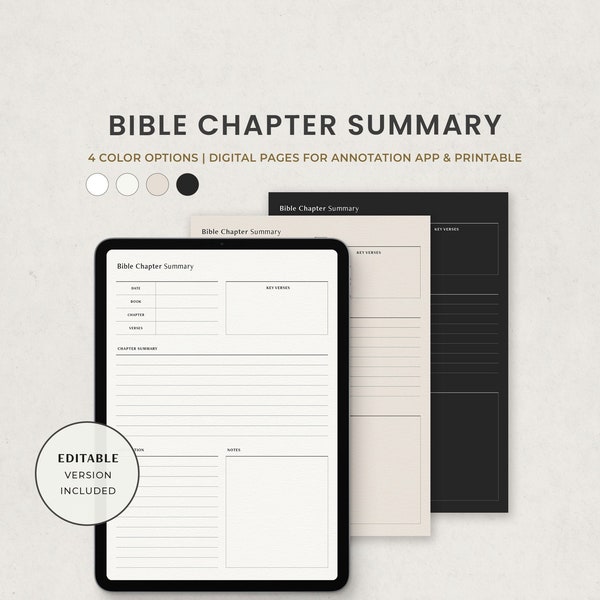 Bible Chapter Study Printable - Etsy