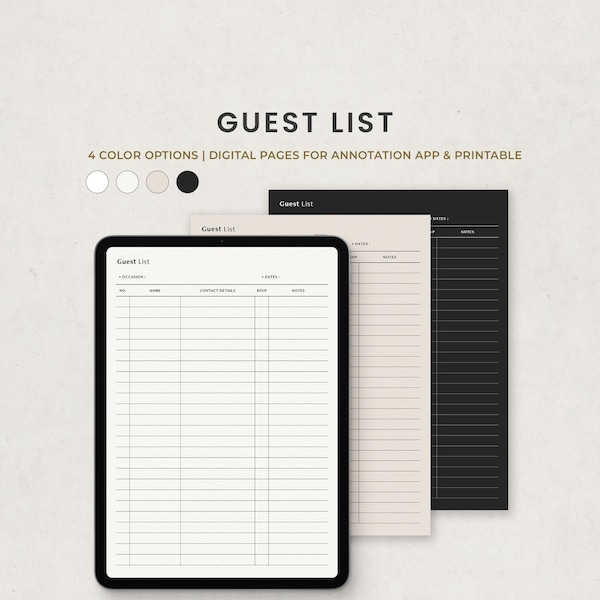 Guest List - Etsy