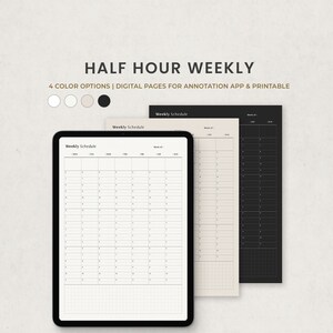 Weekly Hourly Digital Planner for iPad Goodnotes Notability, Weekly ...