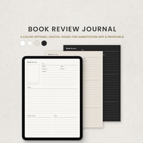 iPad Book Journal Template - Etsy