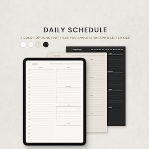 Daily Schedule Daily Hourly Digital Planner Template for | Etsy