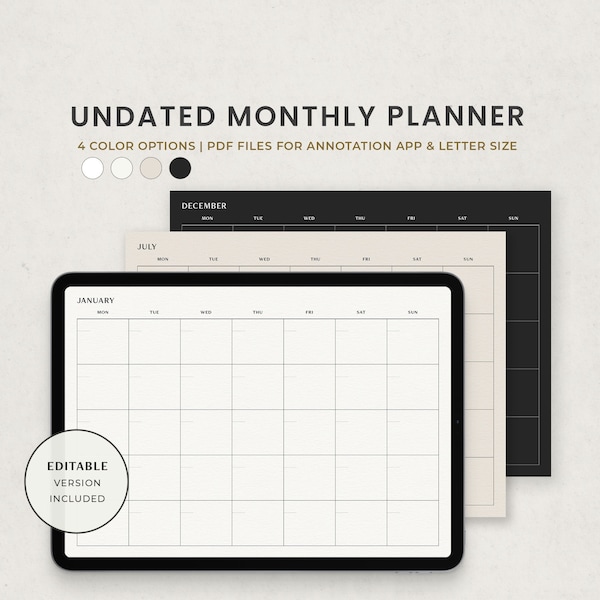 Monthly Planner - Etsy