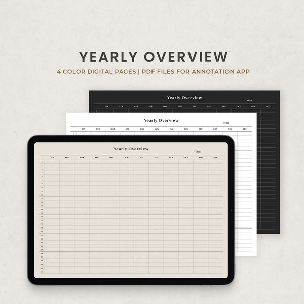 Yearly Calendar - Etsy