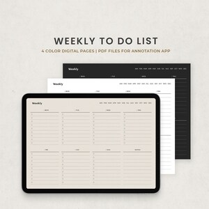 Weekly to Do List Digital Planner for Ipad Goodnotes Weekly | Etsy