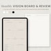 Monthly Review & Vision Board, Reflection Journal Digital Template for ...