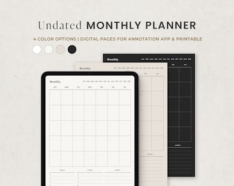Daily Weekly Monthly Planner Bundle, Digital Planner Template Set for ...