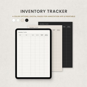 Inventory Tracker Printable, Stock Management Template, Product ...