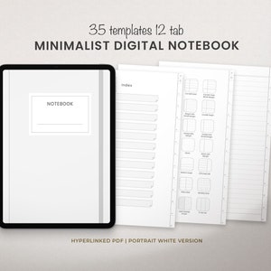 Student Digital Notebook for Goodnotes With Tabs, Minimal Note Taking ...