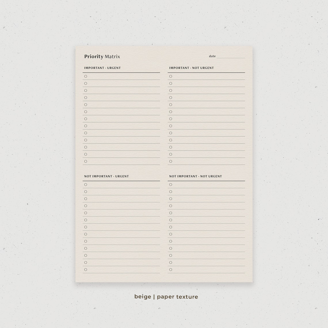 Priority Matrix Task to Do List Work Organizer Digital - Etsy