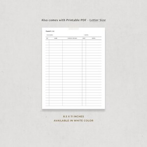 Guest List Tracker, Event Attendance Log, Party Digital Planner ...