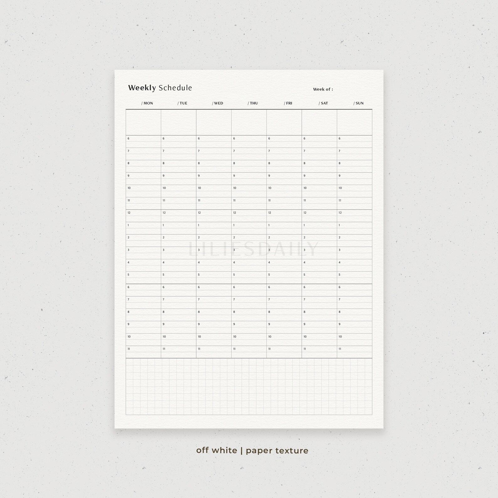 Half Hour Weekly Schedule, Study Digital Planner Template for Goodnotes ...