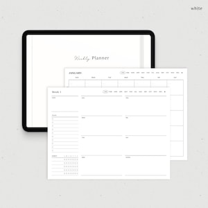 Undated Weekly Digital Planner, Goodnotes Weekly Overview Landscape ...