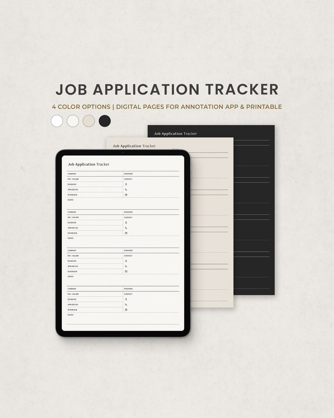 Job Application Tracker, Job Search Planner, Career Organization ...