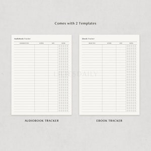 Audiobook Ebook Tracker Printable, Digital Reading Log, Audiobook ...