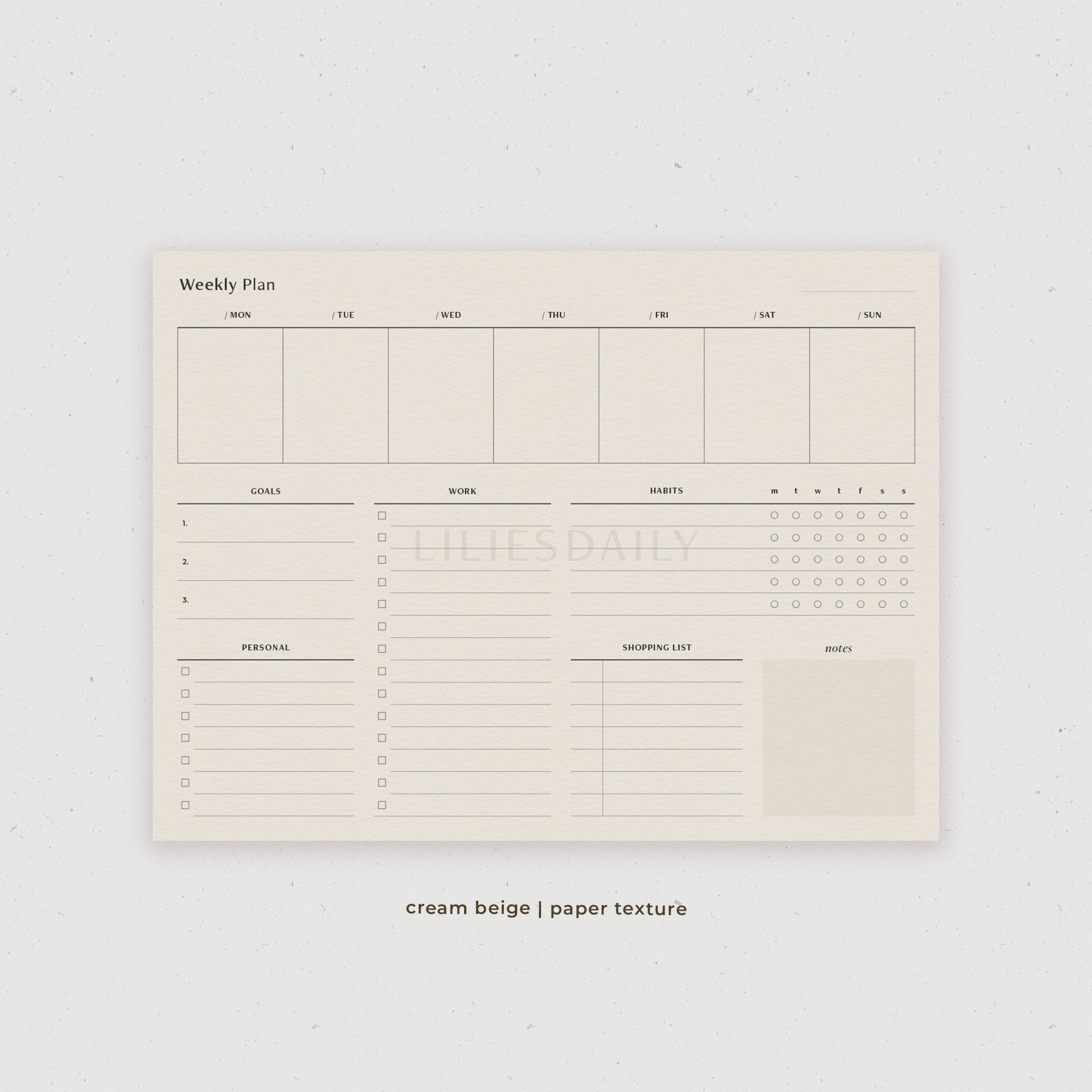 Digital Weekly Planner, Weekly Dashboard Template for Goodnotes ...