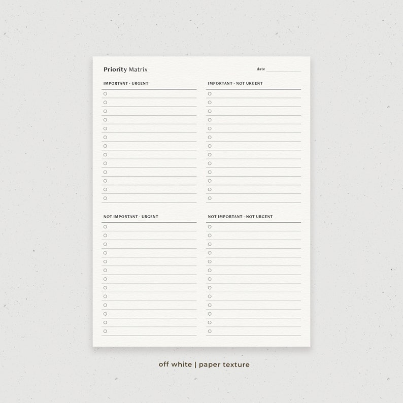 Priority Matrix Task to Do List Work Organizer Digital - Etsy