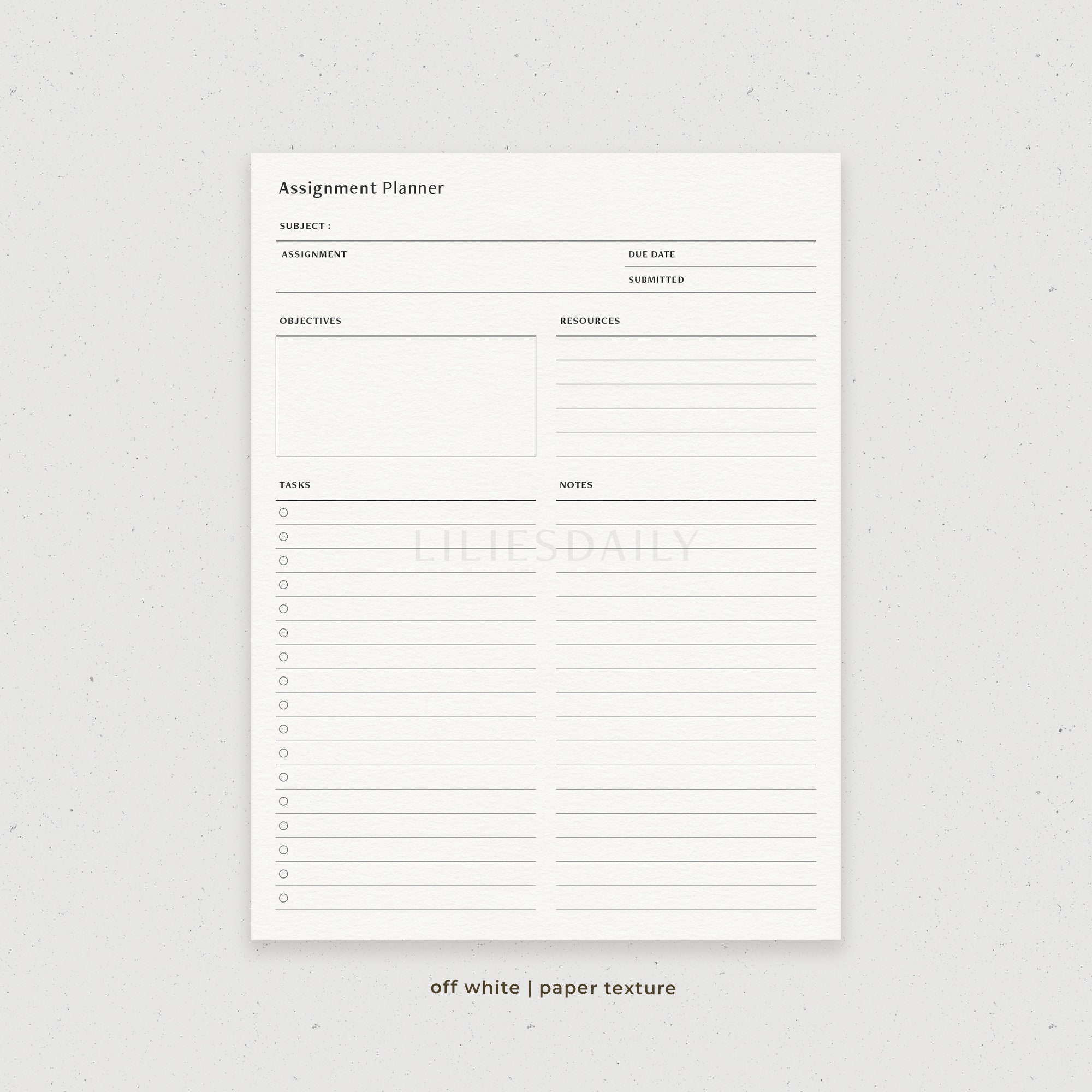 Assignment Planner Printable, Student Homework Digital Planner for ...