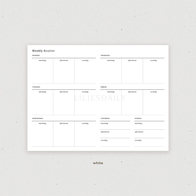 Weekly Routine Planner, Digital Weekly Schedule Template for Goodnotes ...