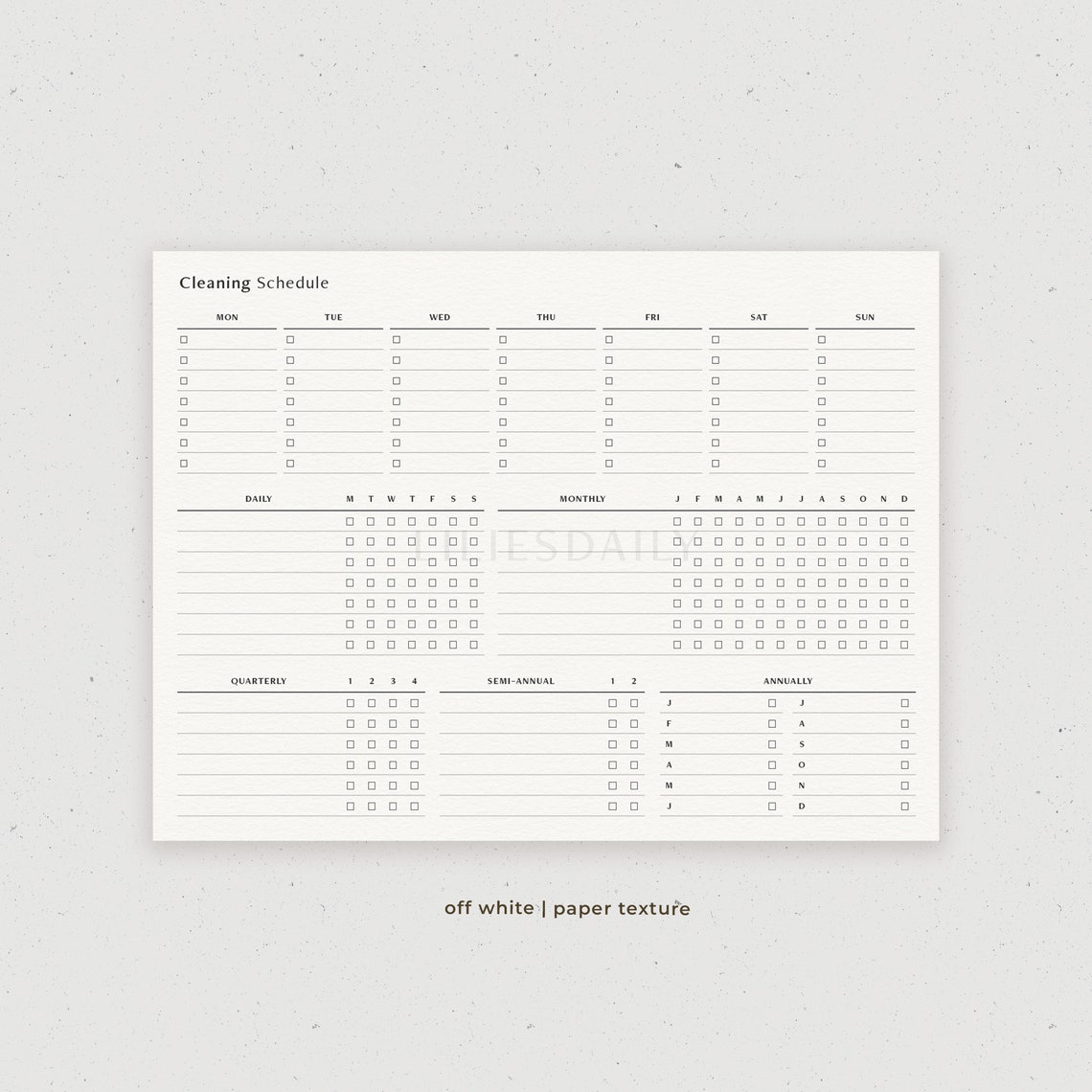 Digital Cleaning Schedule, Home Cleaning Template, Weekly House Chores ...