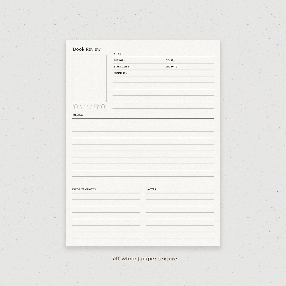 Book Review Journal Reading Digital Planner Template for - Etsy