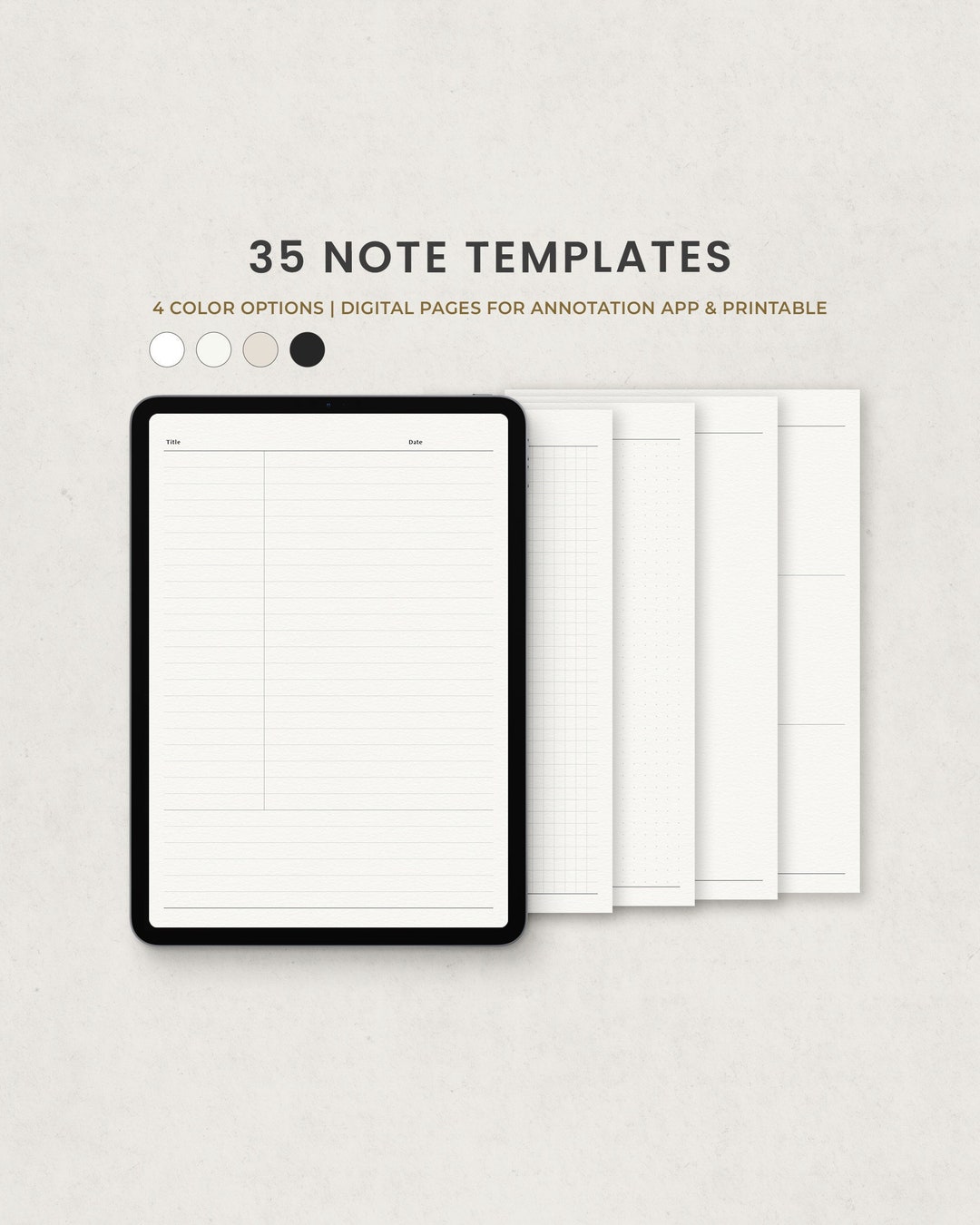 Digital Notebook Paper, Note Taking Template, Digital Pages Goodnotes ...