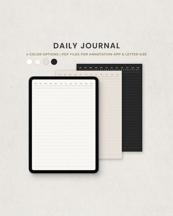 Daily Journal Daily Notes Daily Digital Paper Planner - Etsy